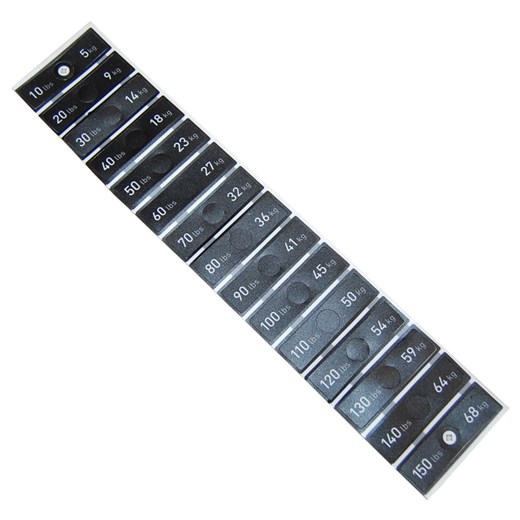 Weight Stack Decals 10-150 in 10 lb Increments - Dip Chin | Full Circle Padding