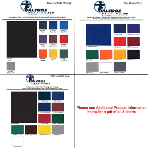 Vinyl Color Charts | Full Circle Padding